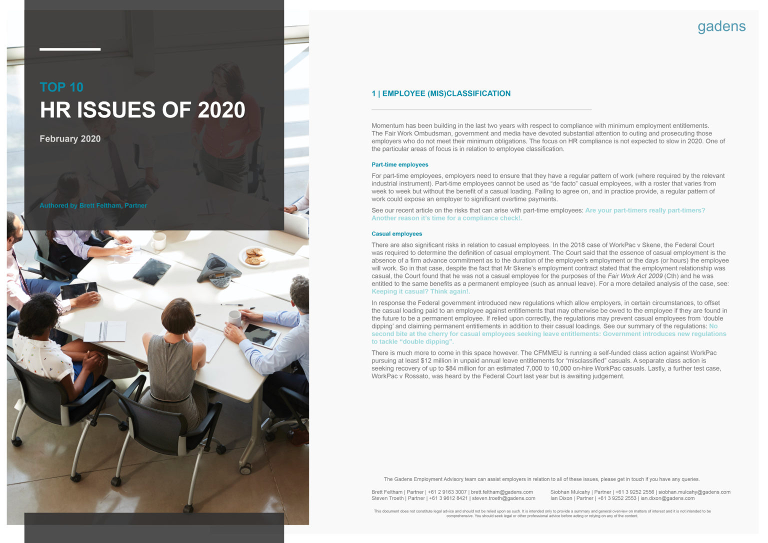 Top 10 HR Issues of 2020 | Gadens